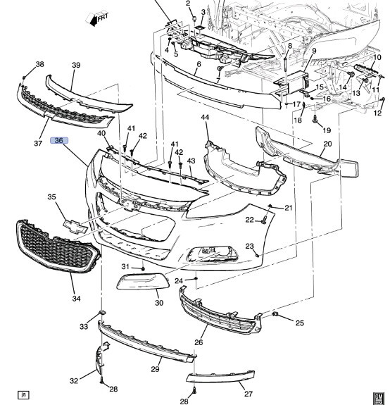 23146557 Бампер передний - цена, купить на Запчасть.com.ua